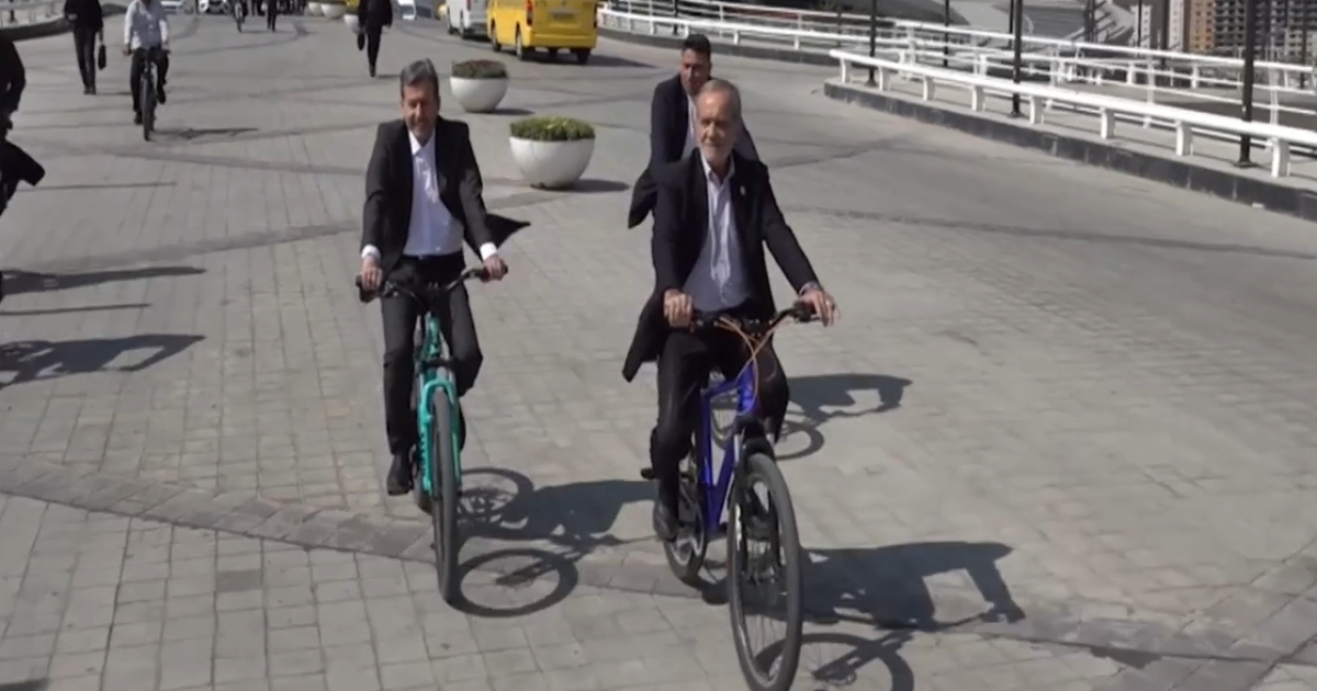 Pezeshkian took part in the "Path of Health" cycling race, showing the ...