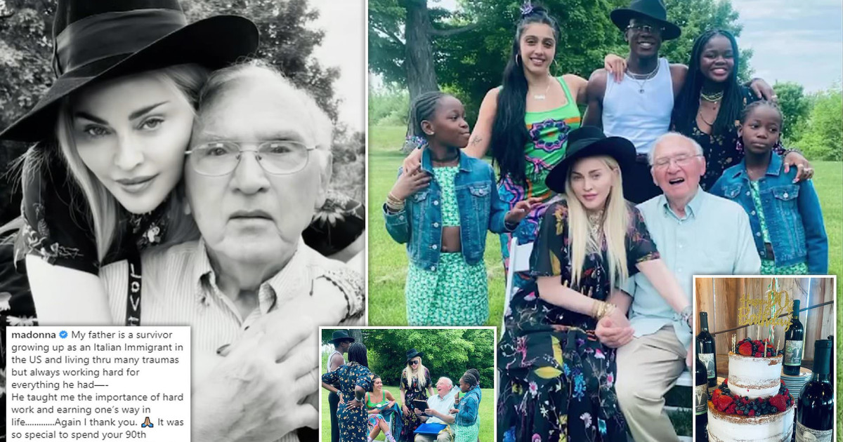 Madonna celebrates father Silvio's 90th birthday with five of her six ...